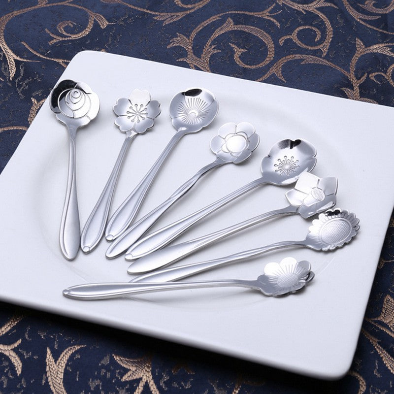 Flower Teaspoon 8-piece Set (assorted designs) – Allthingscurated